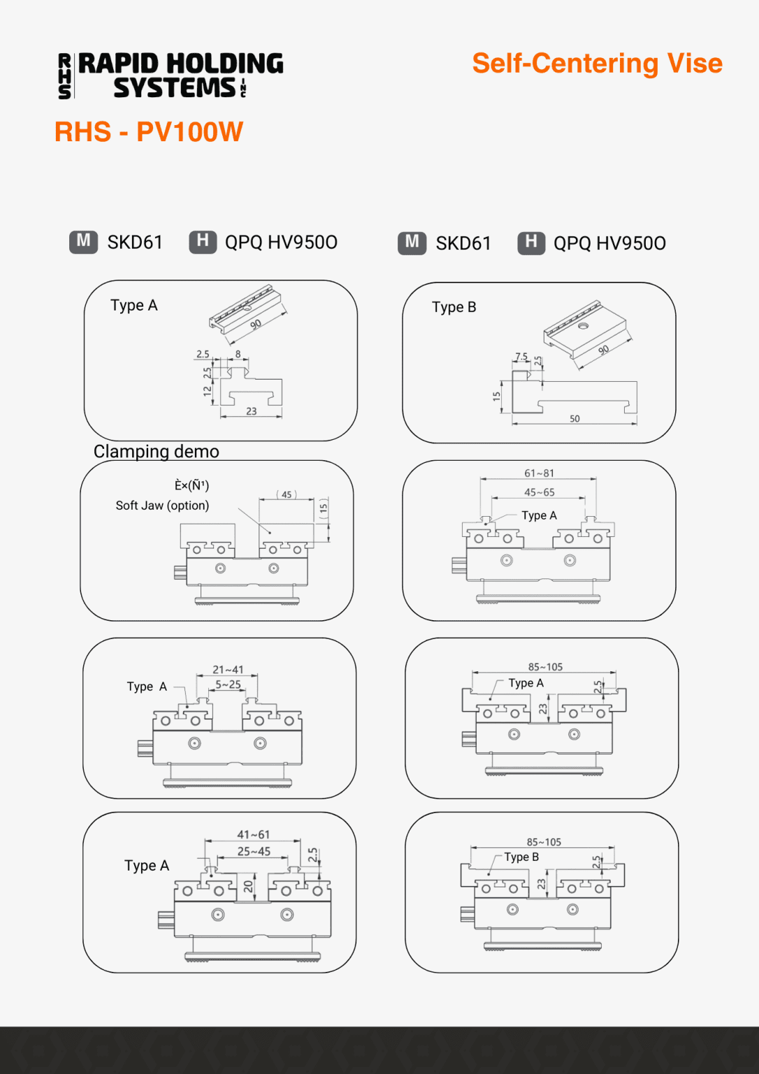 Self-centering Vise 100X90 (INOX)
