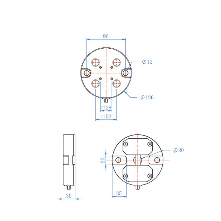 Zero-point Circular plate 52 for Self centering vise